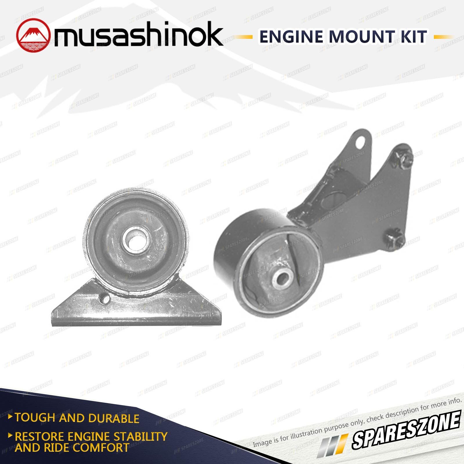 Front + Rear Engine Mount Kit for Mitsubishi Nimbus UF 2.4L 4Cyl 4G64 6 ...