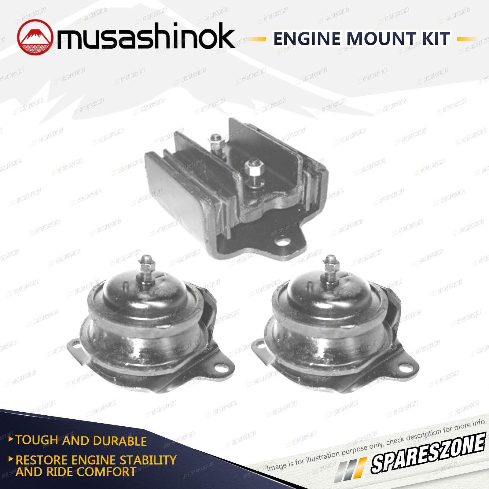 Front + Rear Engine Mount Kit for Nissan Navara D22 Pathfinder D21 3.0L ...