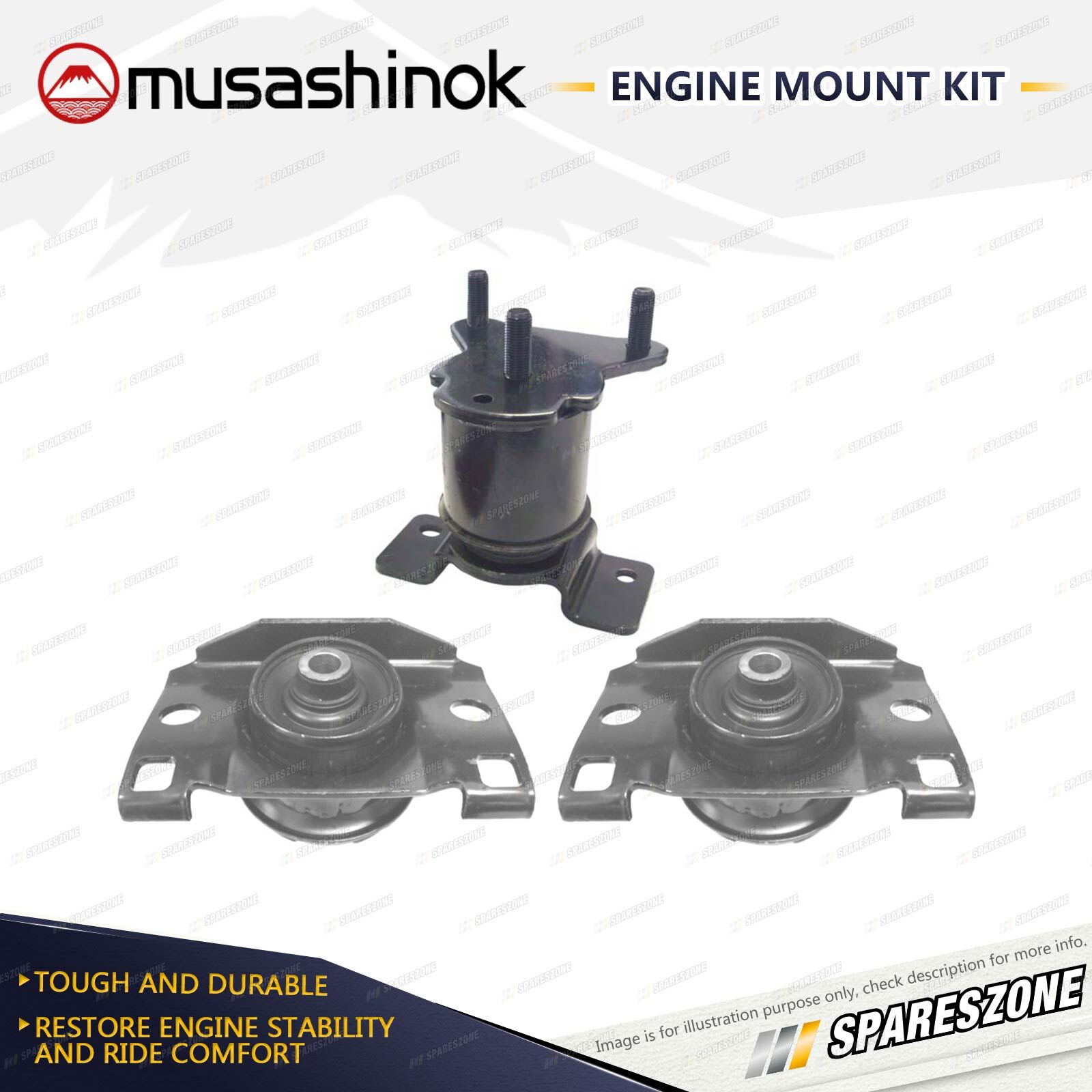 Front + Rear Engine Mount Kit for Nissan Navara D40 4.0L V6 RWD VQ40DE ...