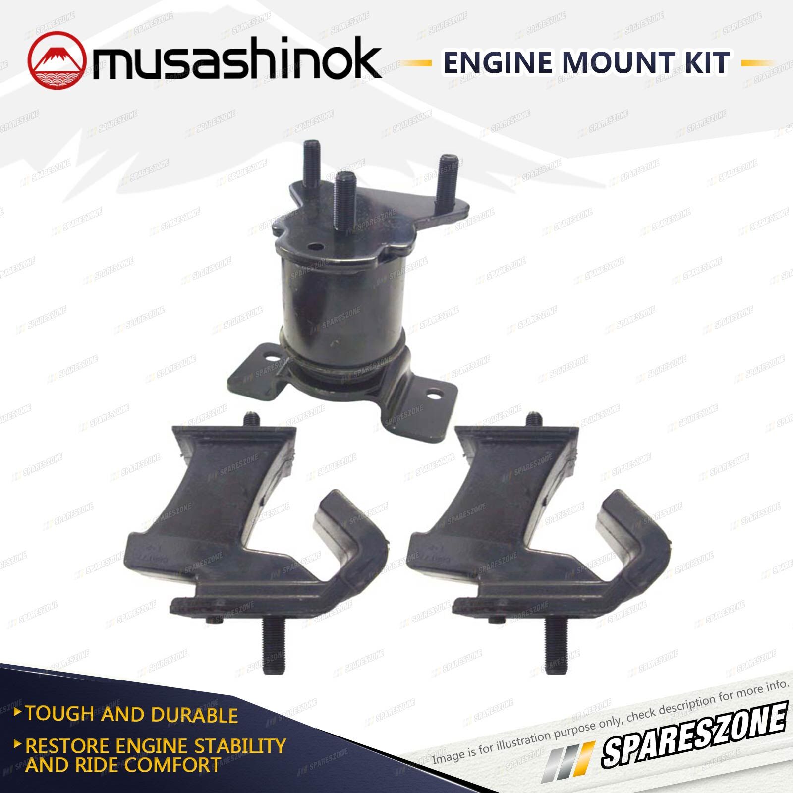 Front + Rear Engine Mount Kit for Nissan Navara D40 2.5L 4Cyl T-Diesel ...