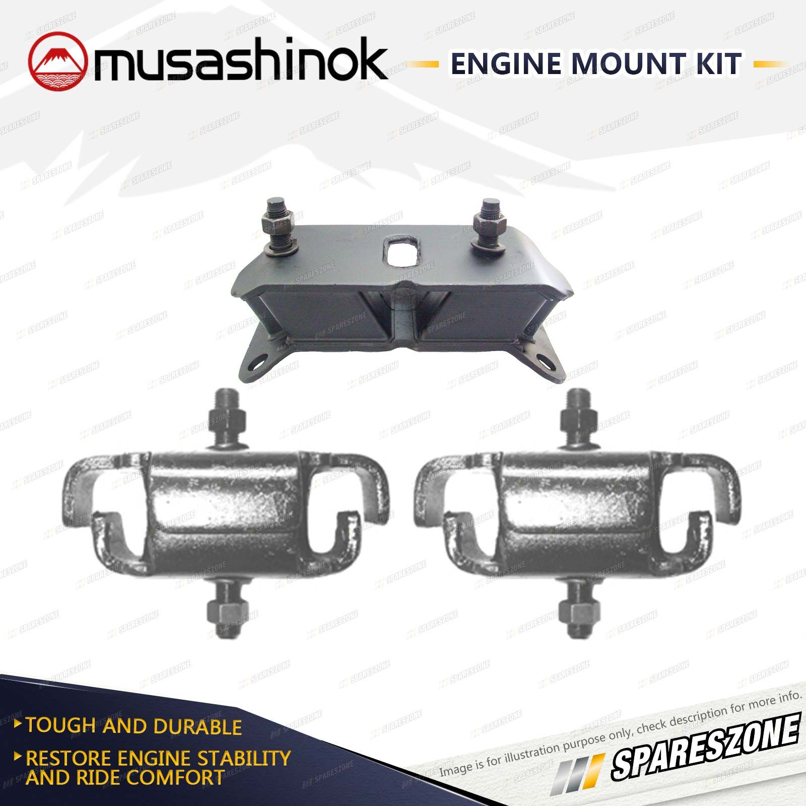 Front + Rear Engine Mount Kit for Toyota Landcruiser FZJ 70 75 78 79 4 ...