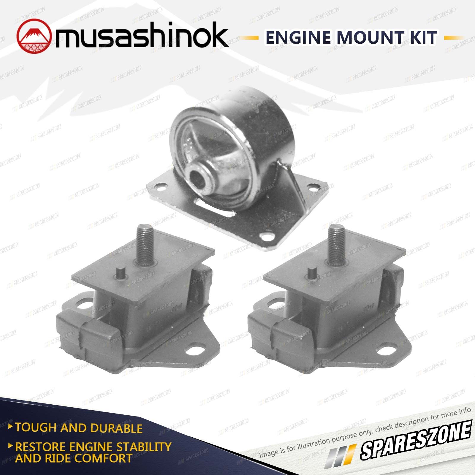 Front + Rear Engine Mount Kit for Toyota Hiace LH 51 60 61 70 71 2.2 2 ...