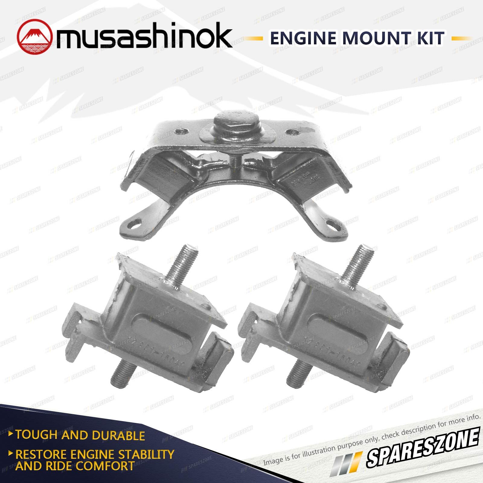 Front + Rear Engine Mount Kit for Toyota Corolla AE71 AE86 1.6L 4Cyl ...