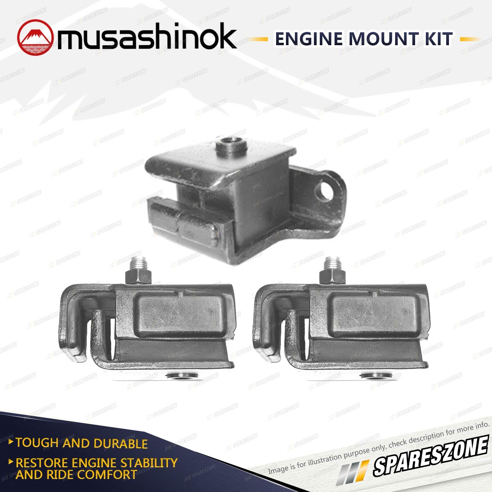 Front + Rear Engine Mount Kit for Toyota Landcruiser BJ42 3.4L 4Cyl ...
