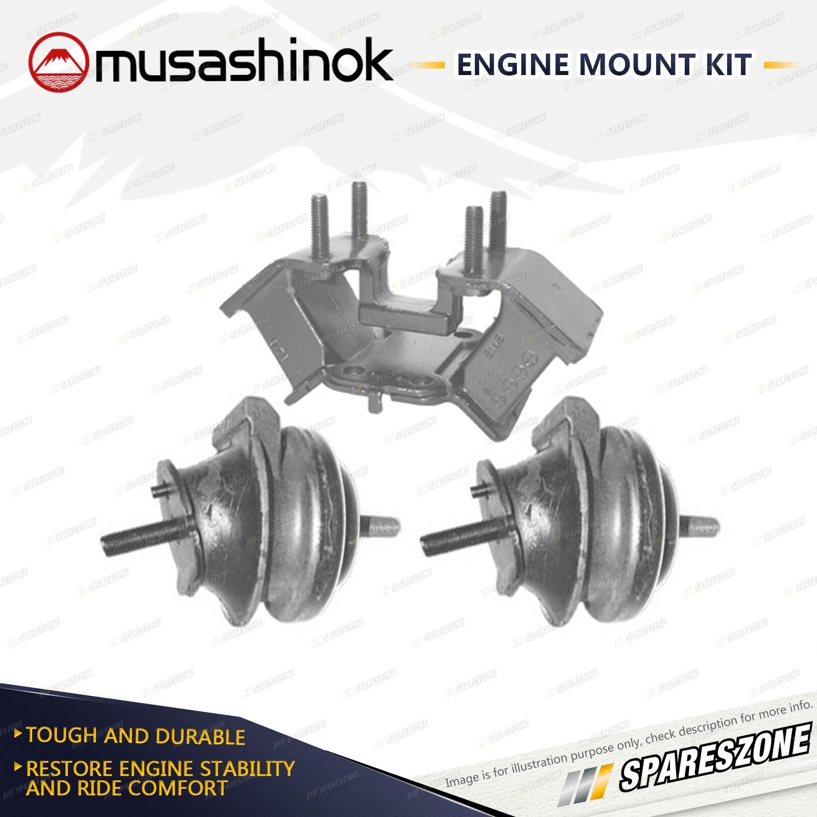 Front + Rear Engine Mount Kit for Toyota Soarer UZZ30R UZZ31R UZZ32R 4 ...