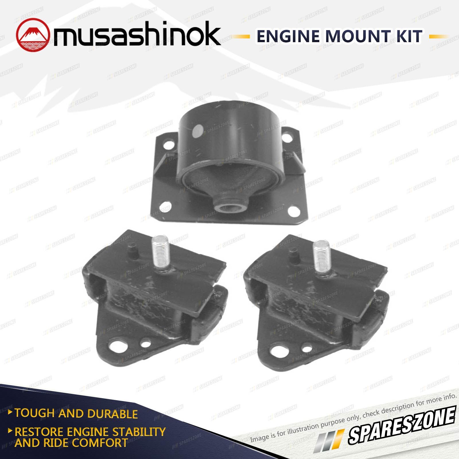 Front Rear Engine Mount Kit for Toyota Hiace KDH 200 205 220 222 KDH ...