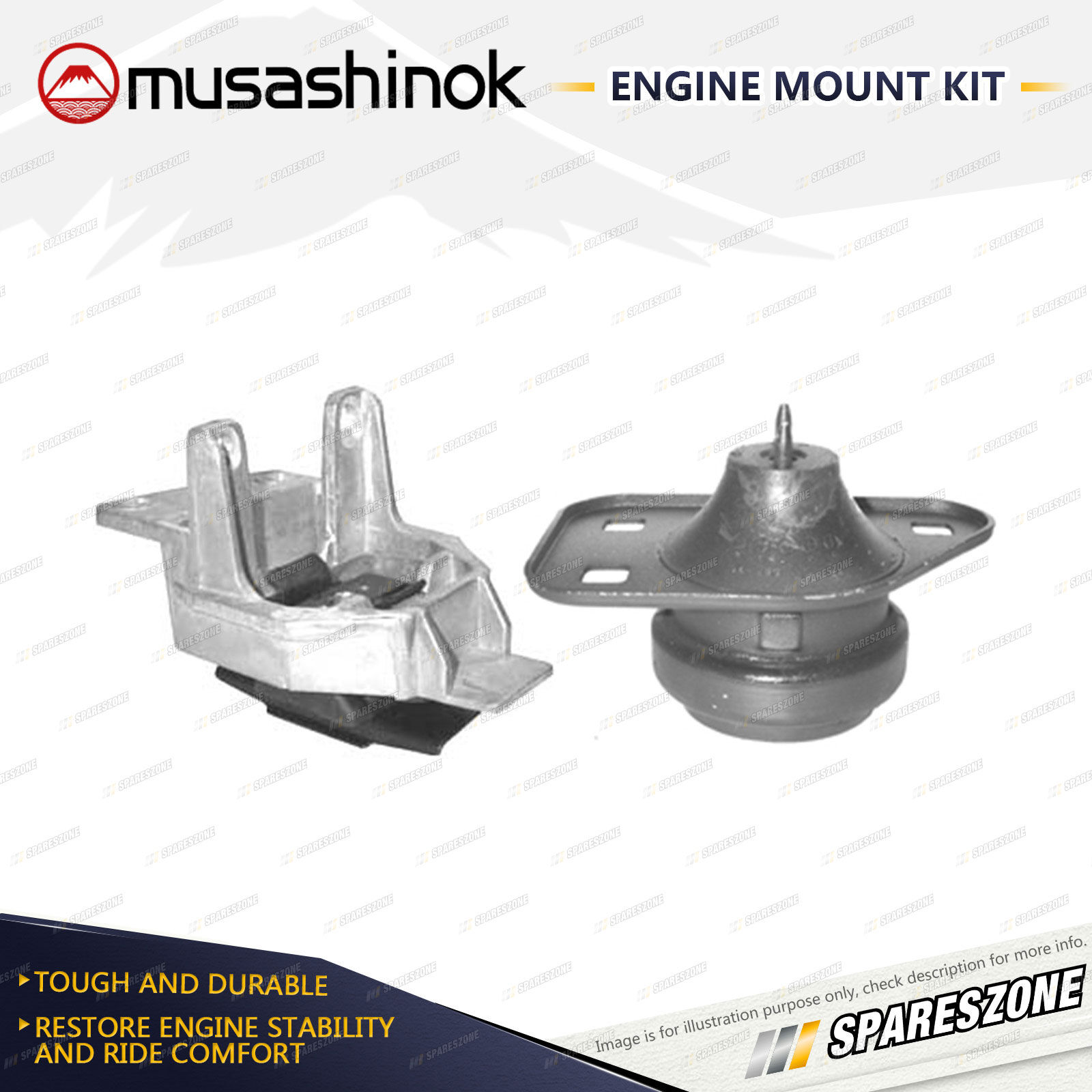 LH + RH Engine Mount Kit for Daewoo Nubira CDX X 2.0L 4Cyl X20SED 97-06 ...