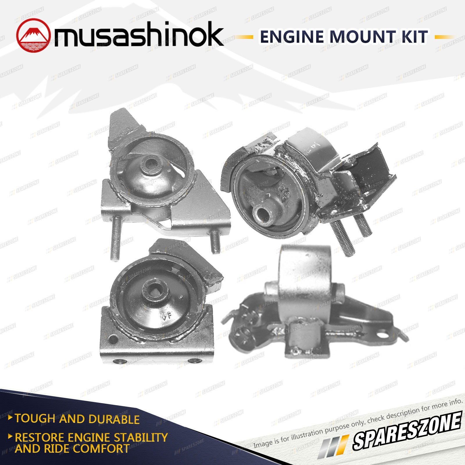 Full Engine Mount Kit for Holden Nova LE LF 1.6L 4Cyl 4AFC 4AFE 89-94 ...