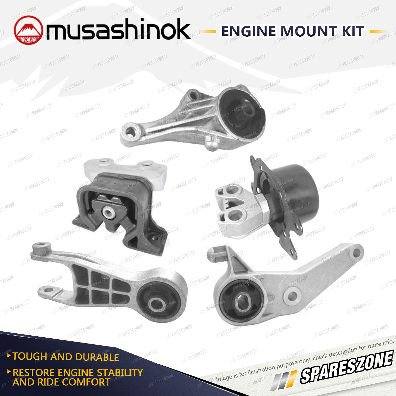 Full Engine Mount Kit for Holden Barina XC 1.4L 4Cyl Z14XE 01-05 Auto ...
