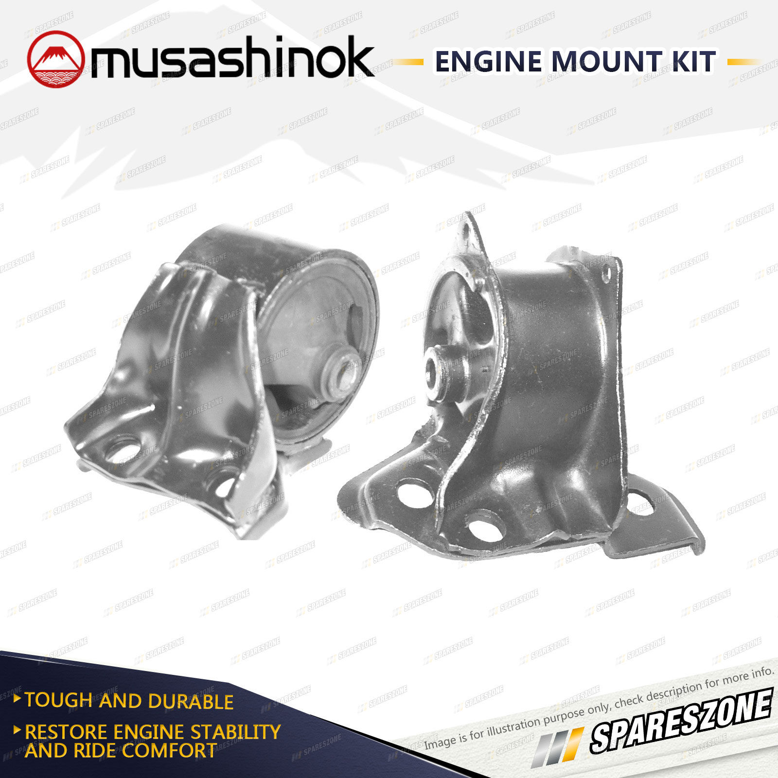 LH + RH Engine Mount Kit for Honda Civic EG5 EH9 1.6L 4Cyl D16A8 91-93 ...
