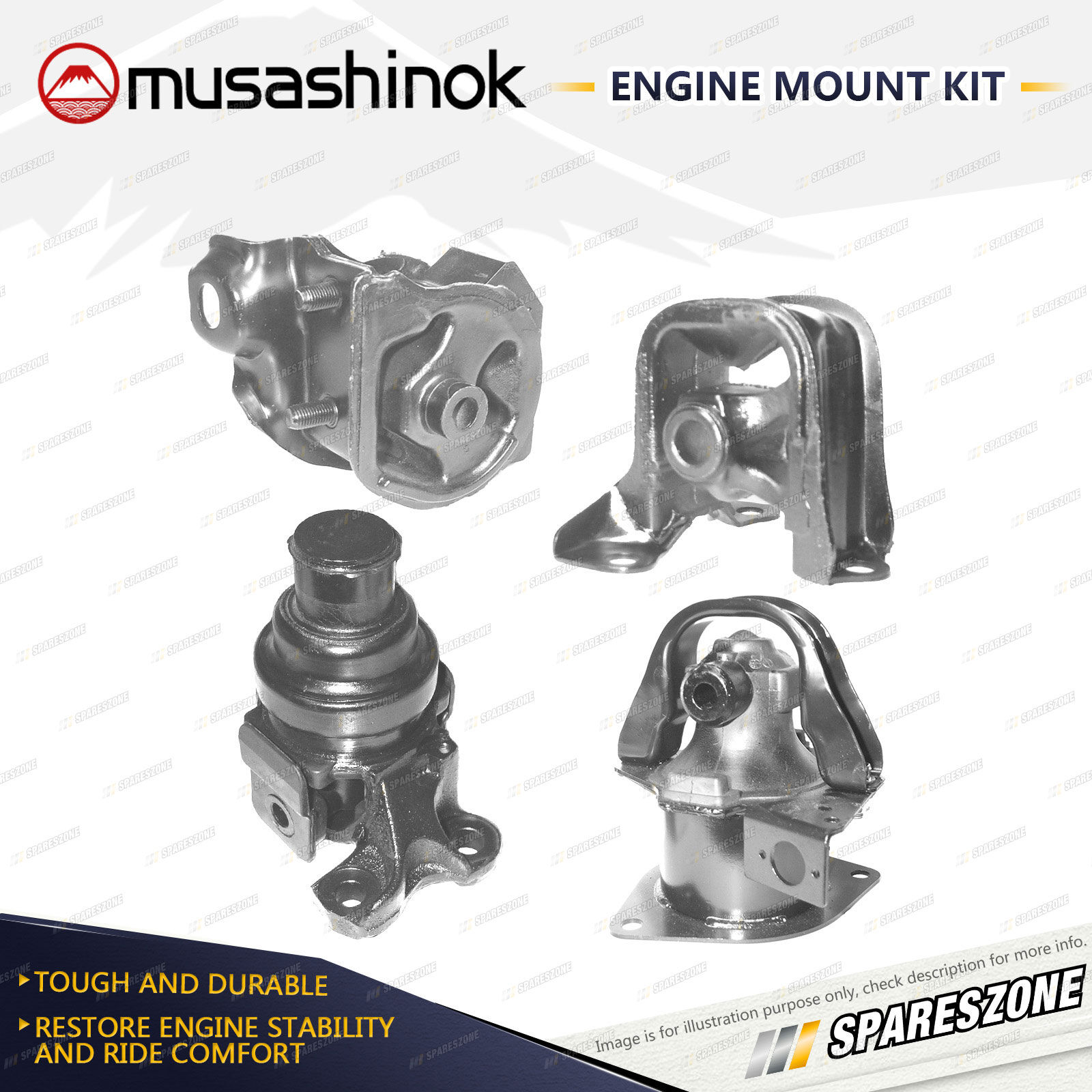 Front + Rear + LH + RH Engine Mount for Honda Odyssey RA1 2.2L 4Cyl 94 ...