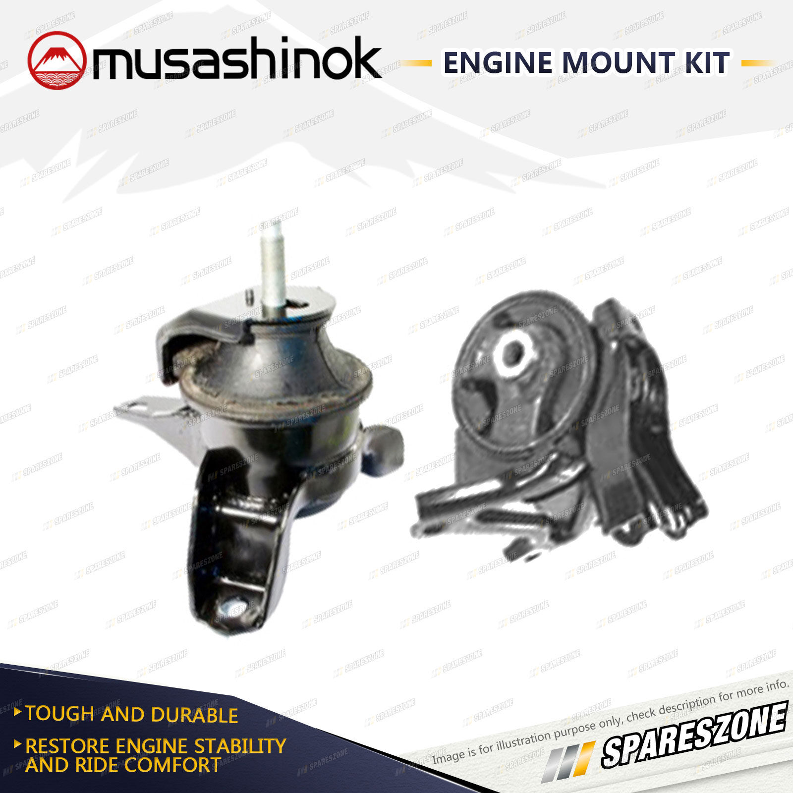 Musashinok LH + RH Engine Mount for Hyundai Tucson City JM 2.0L 2.7L 04 ...