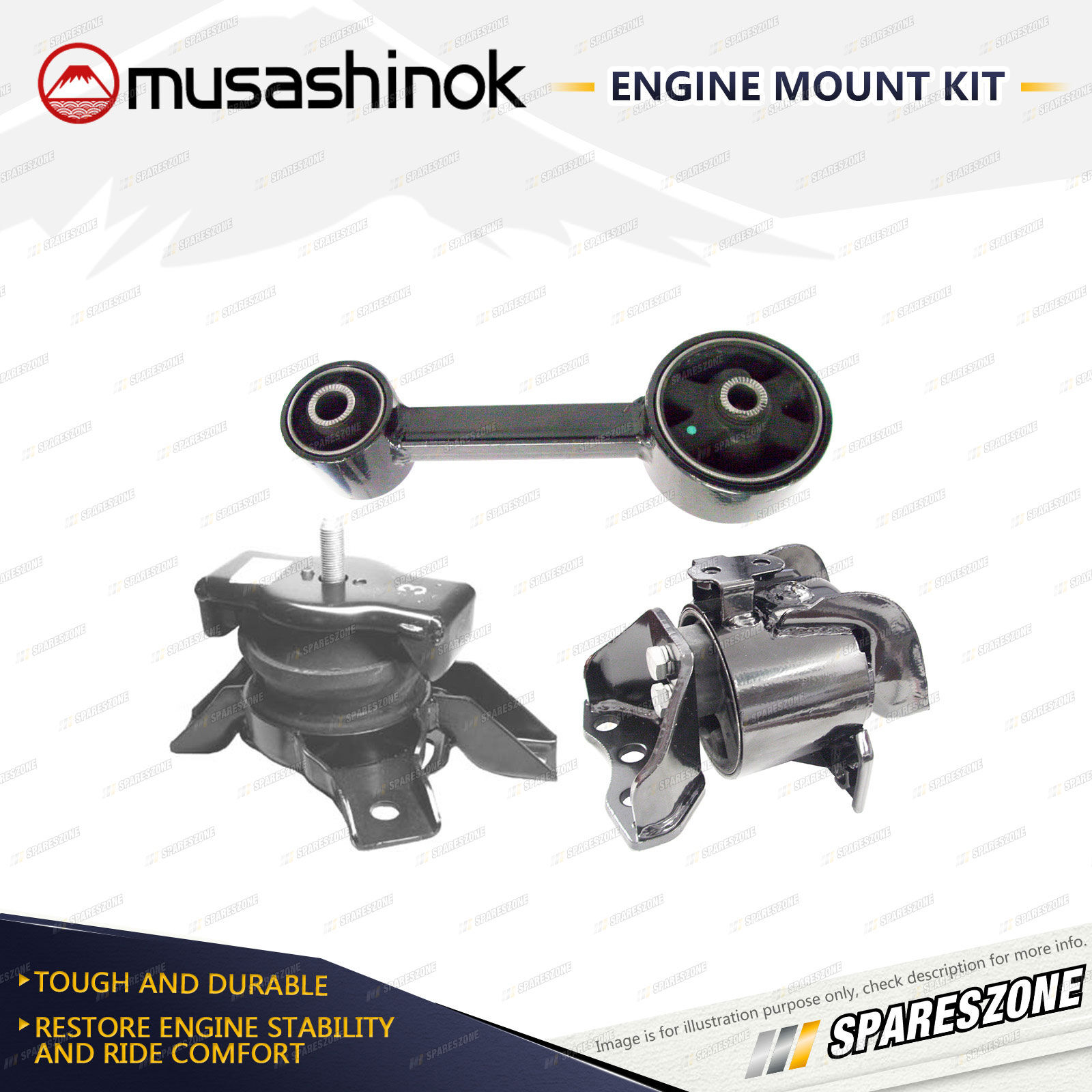 Musashinok Full Engine Mount Kit for Hyundai Getz TB 1.4L 1.6L 05-11 ...