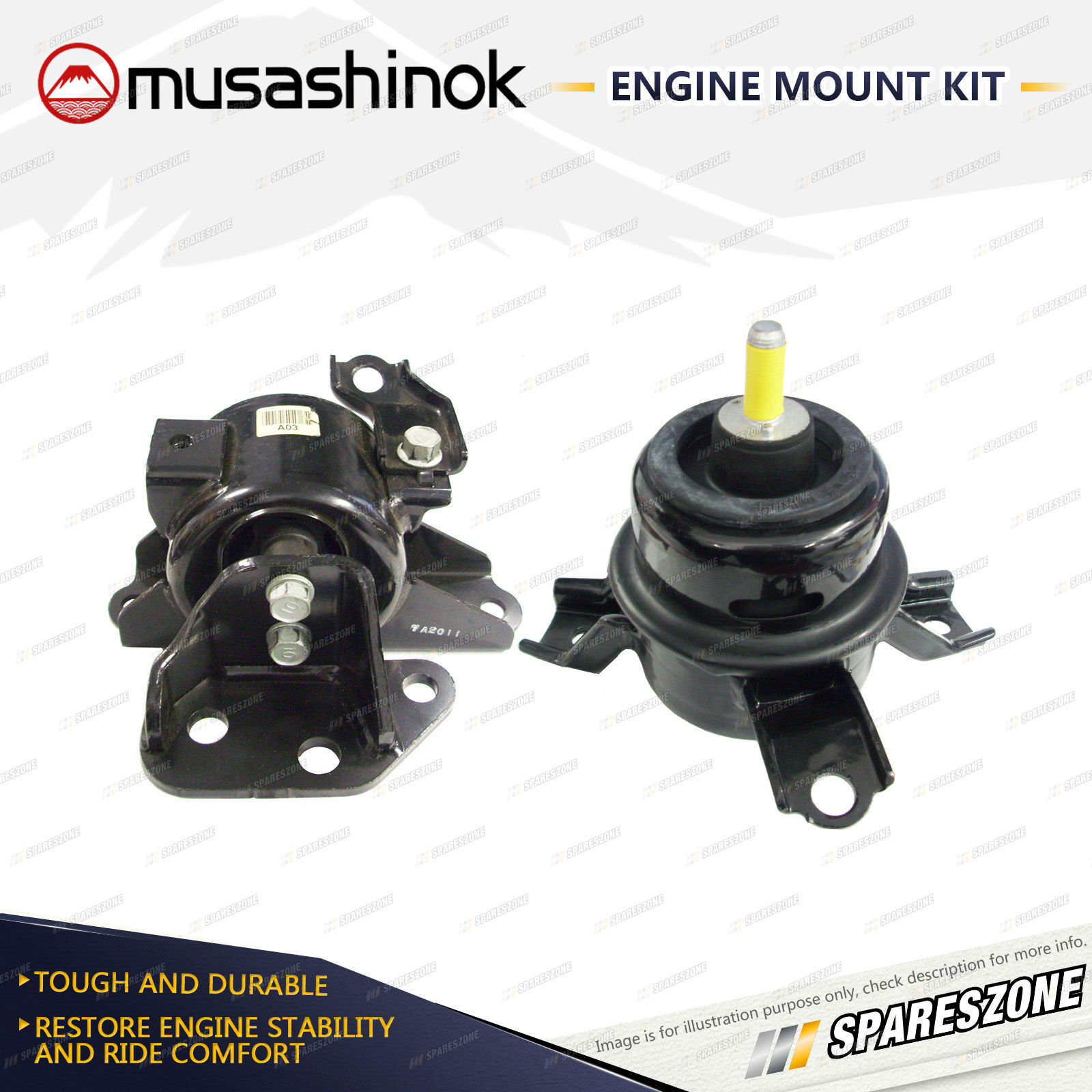 Musashinok LH + RH Engine Mount Kit for Kia Soul AM 1.6L G4FC D4FB 09 ...