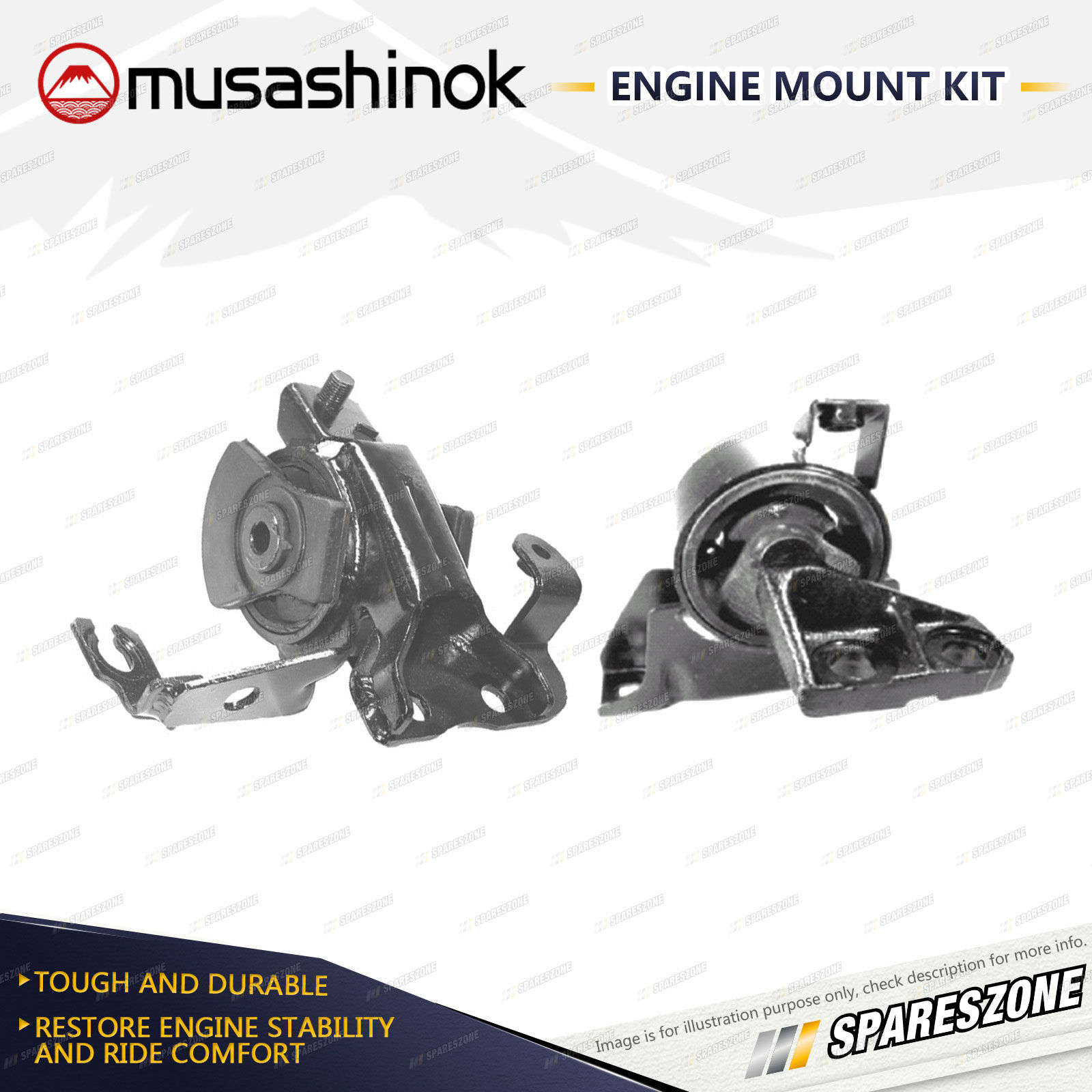 Musashinok LH + RH Engine Mount for Mazda Premacy CP 1.8L 4Cyl FP 01-02 ...