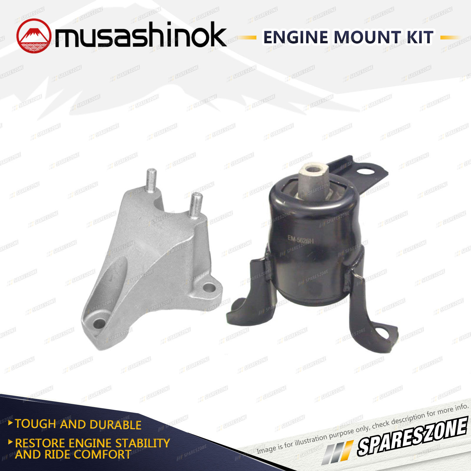 Musashinok LH + RH Engine Mount Kit for Mazda 2 DE 1.5L ZY Manual LH Al ...