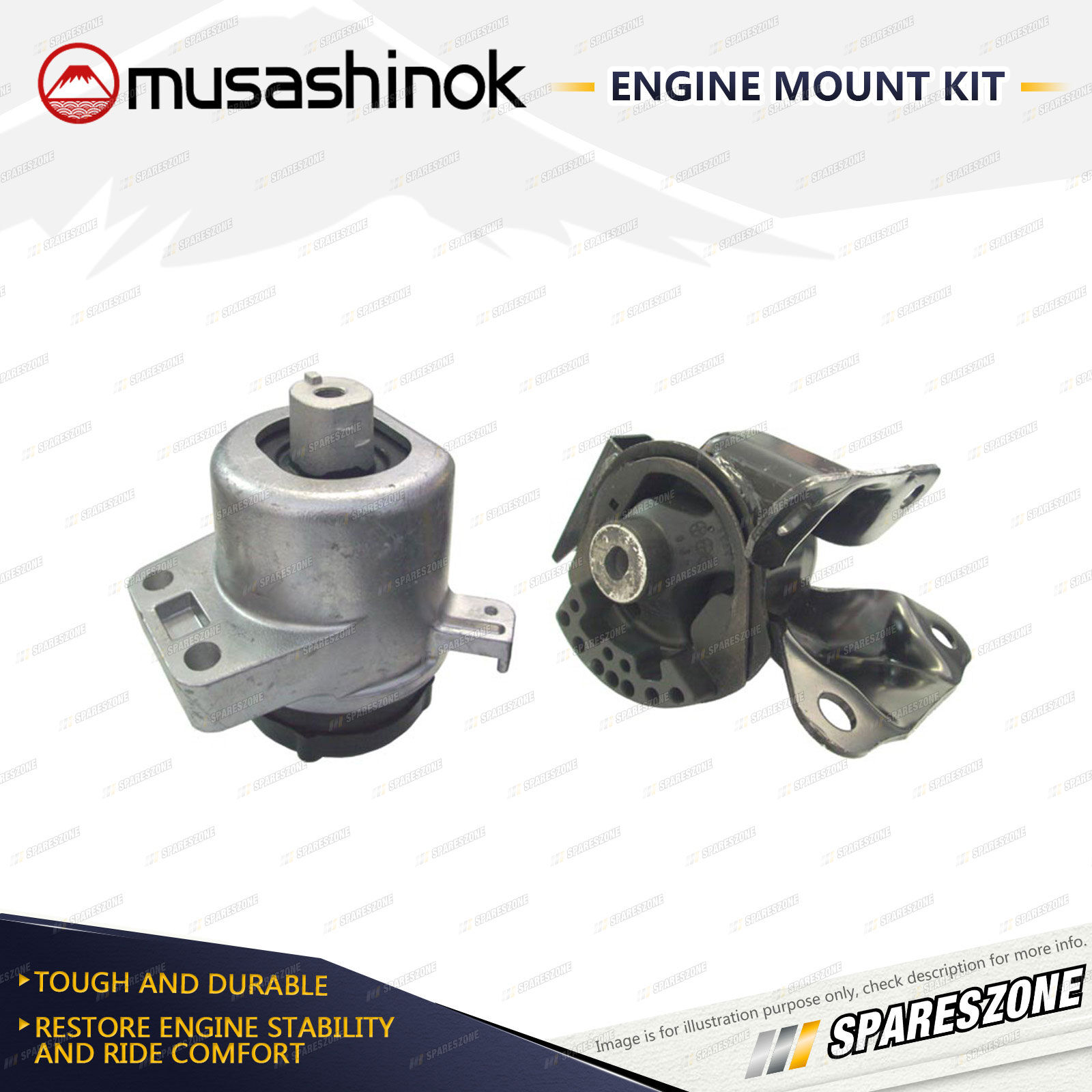 Musashinok LH + RH Engine Mount Kit for Mazda CX-7 ER 2.3L 2.5L 4Cyl 06-12