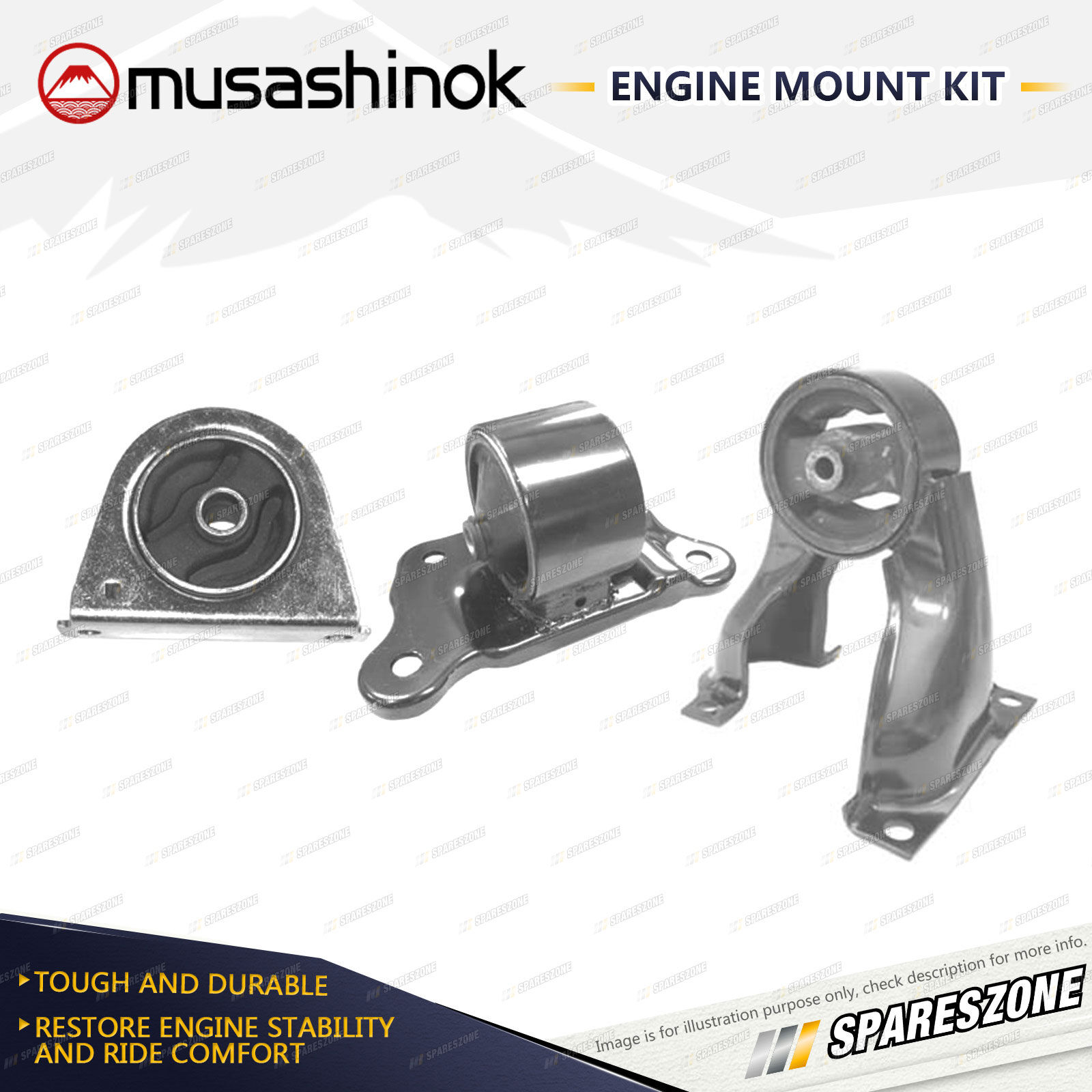 Full Engine Mount Kit for Mitsubishi Lancer CT9W IX 2.0L 4WD 4G63T 01 ...
