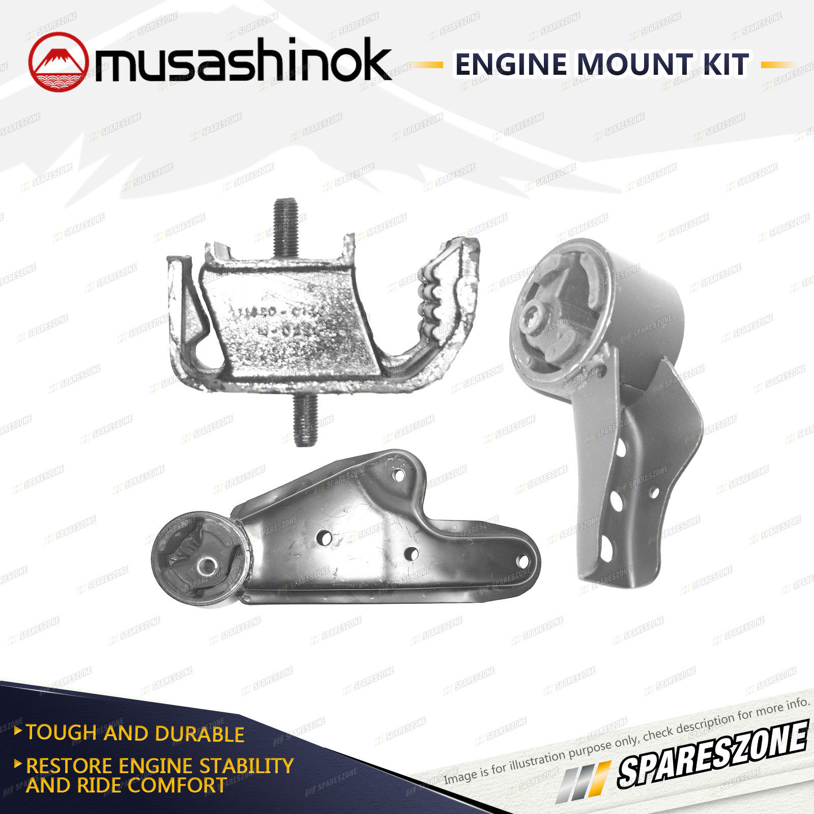 Musashinok Full Engine Mount Kit for Nissan Pulsar Van 1.3L E13 83-85 ...
