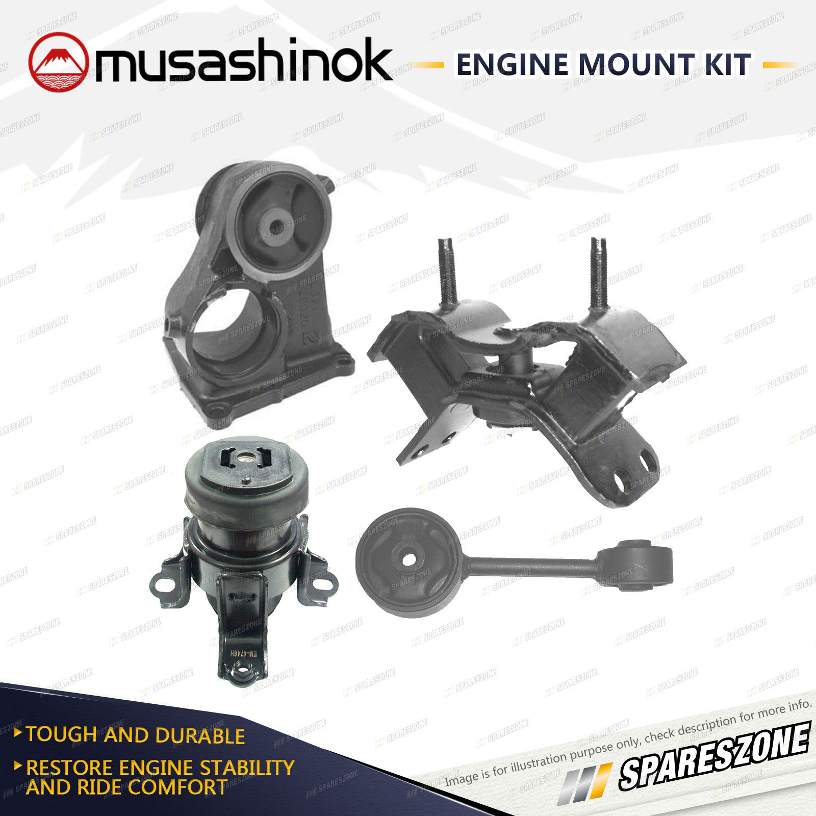 Musashinok Full Engine Mount Kit for Toyota Vienta MCV20 3.0L 1MZFE 97 ...