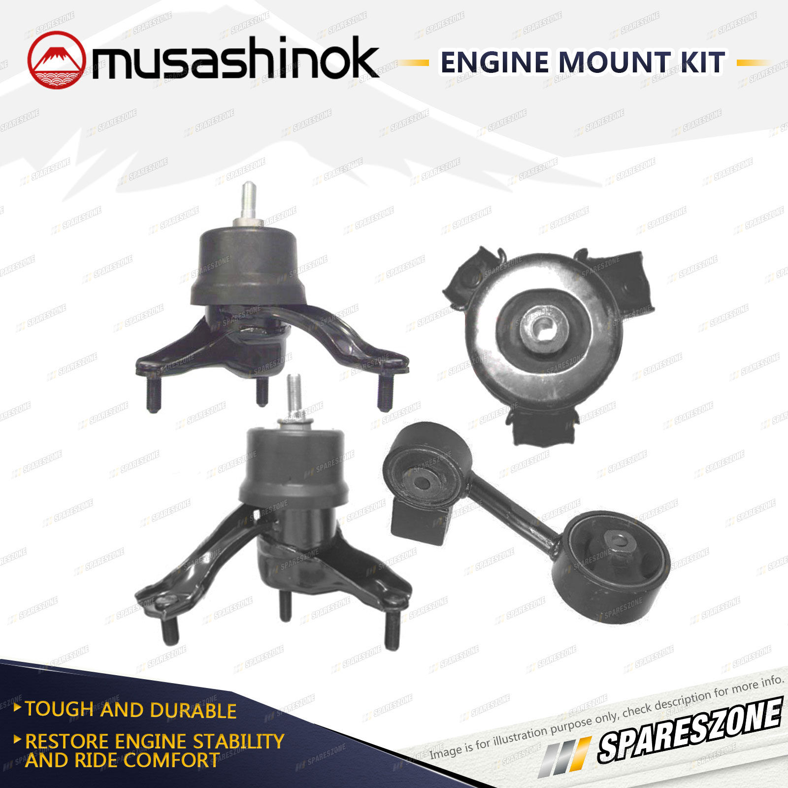 Full Engine Mount Kit for Toyota Estima MCR30 MCR40 3.0L V6 1MZFE 00-05 ...