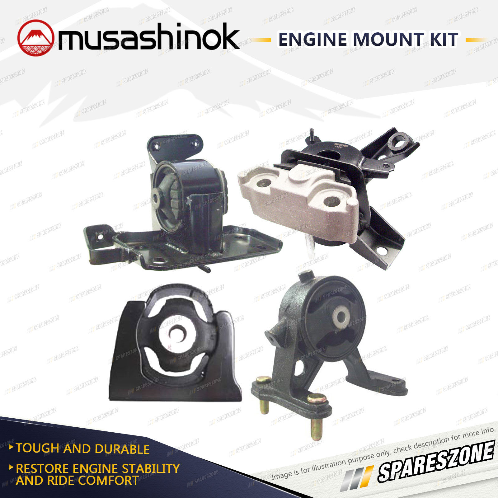 Full Engine Mount Kit for Toyota Rav 4 ACA33 2.4L 4Cyl 4WD 2AZFE 06-13 ...