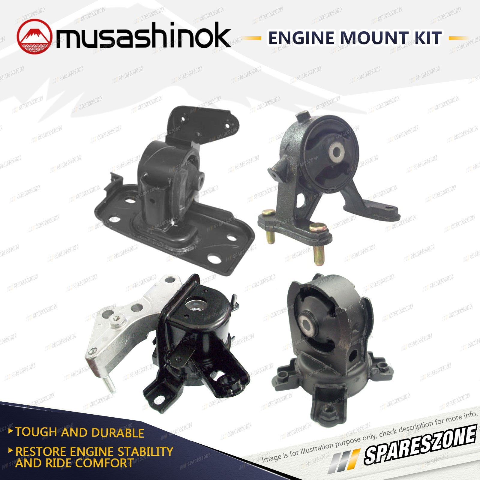 Full Engine Mount Kit for Toyota Estima GSR50 GSR55 3.5L V6 2GRFE 06-On ...