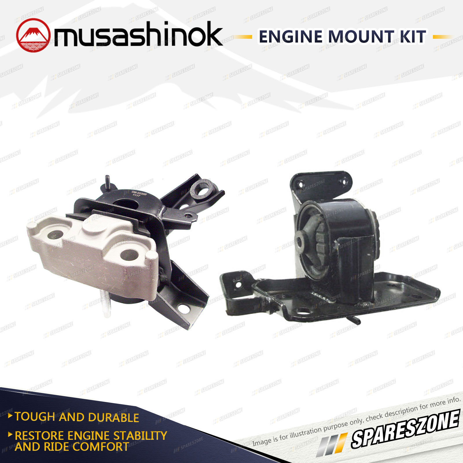 Musashinok LH + RH Engine Mount Kit for Toyota Rav 4 ACA33 ACA38 2.4L ...