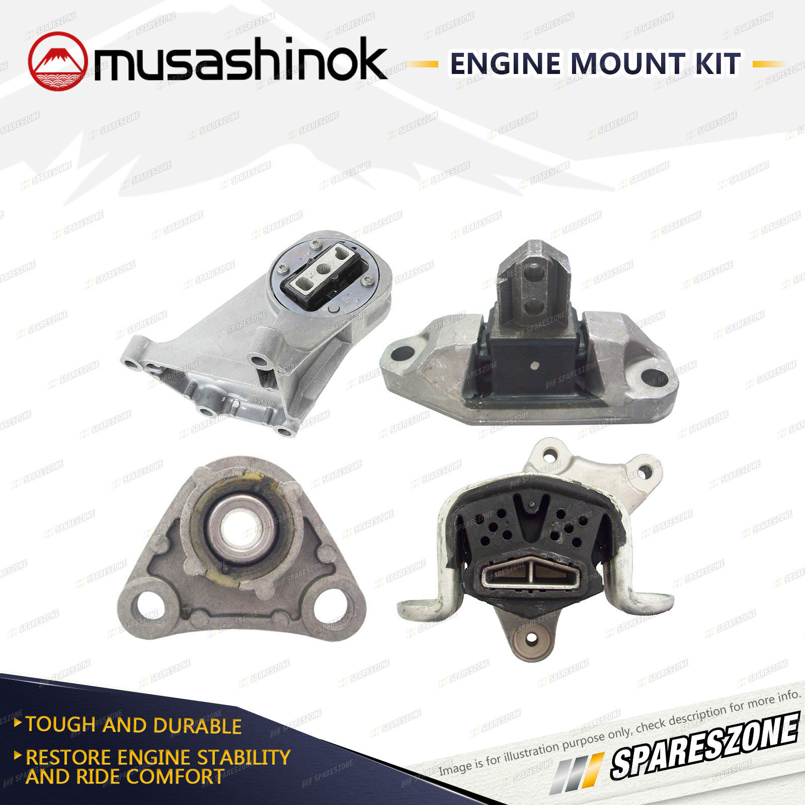 Musashinok Full Engine Mount Kit for Volvo XC90 V8 4.4L V8 AWD B8444S ...