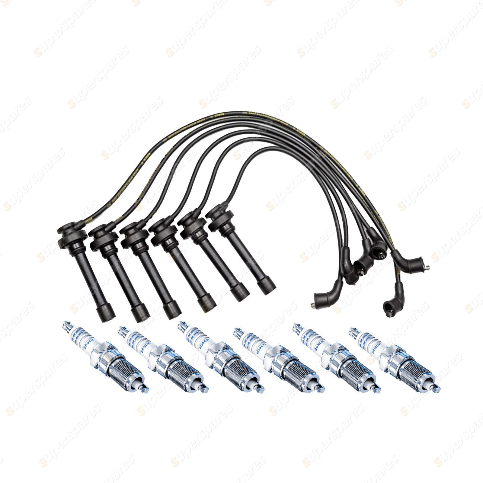 Bosch 6 Spark Plugs+Lead Kit for Mitsubishi Magna TJ TW Verada KE KF 3 ...