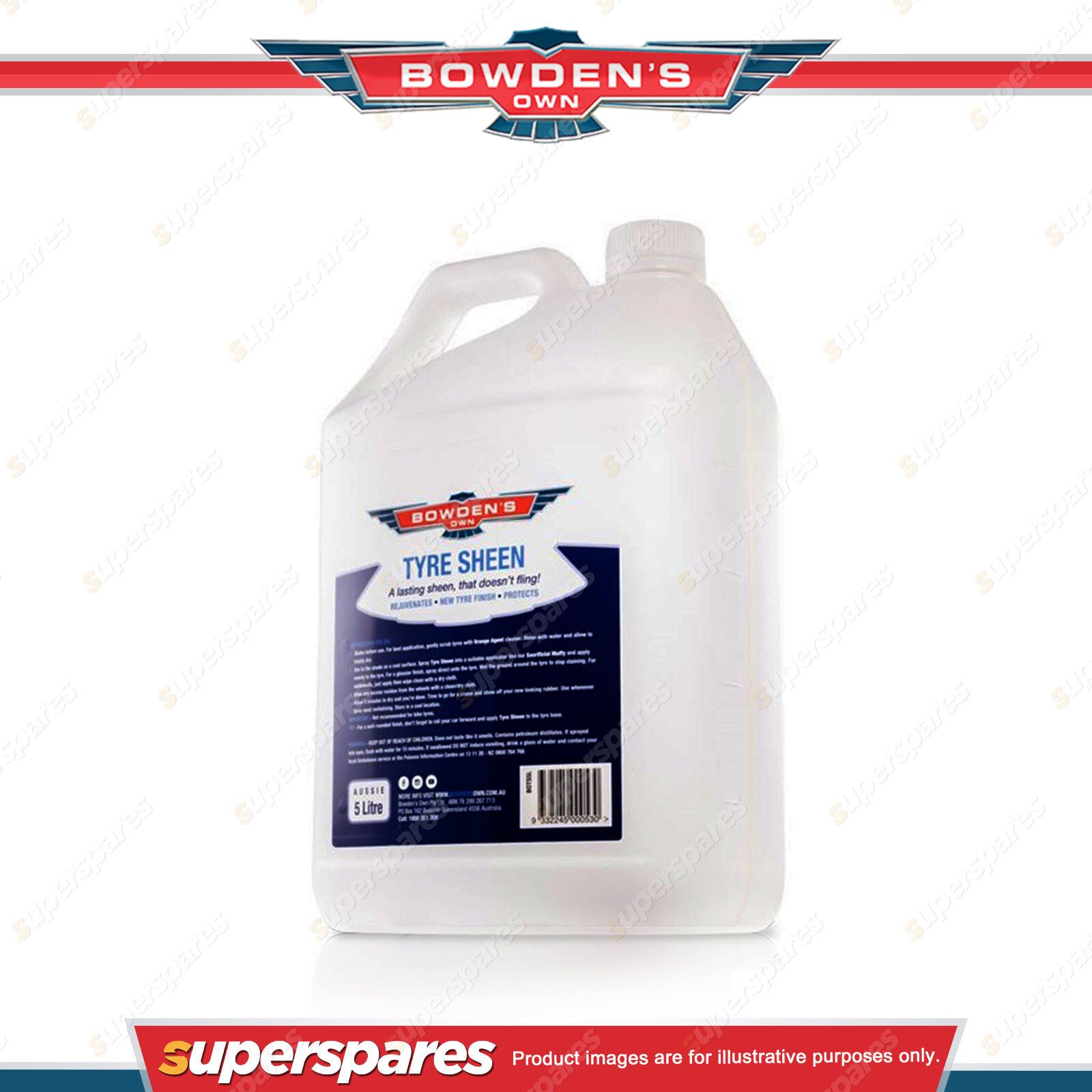 1 x Bowden's Own Tyre Sheen Tyre Shine Car Detailing Cleaner 5L - Long Lasting