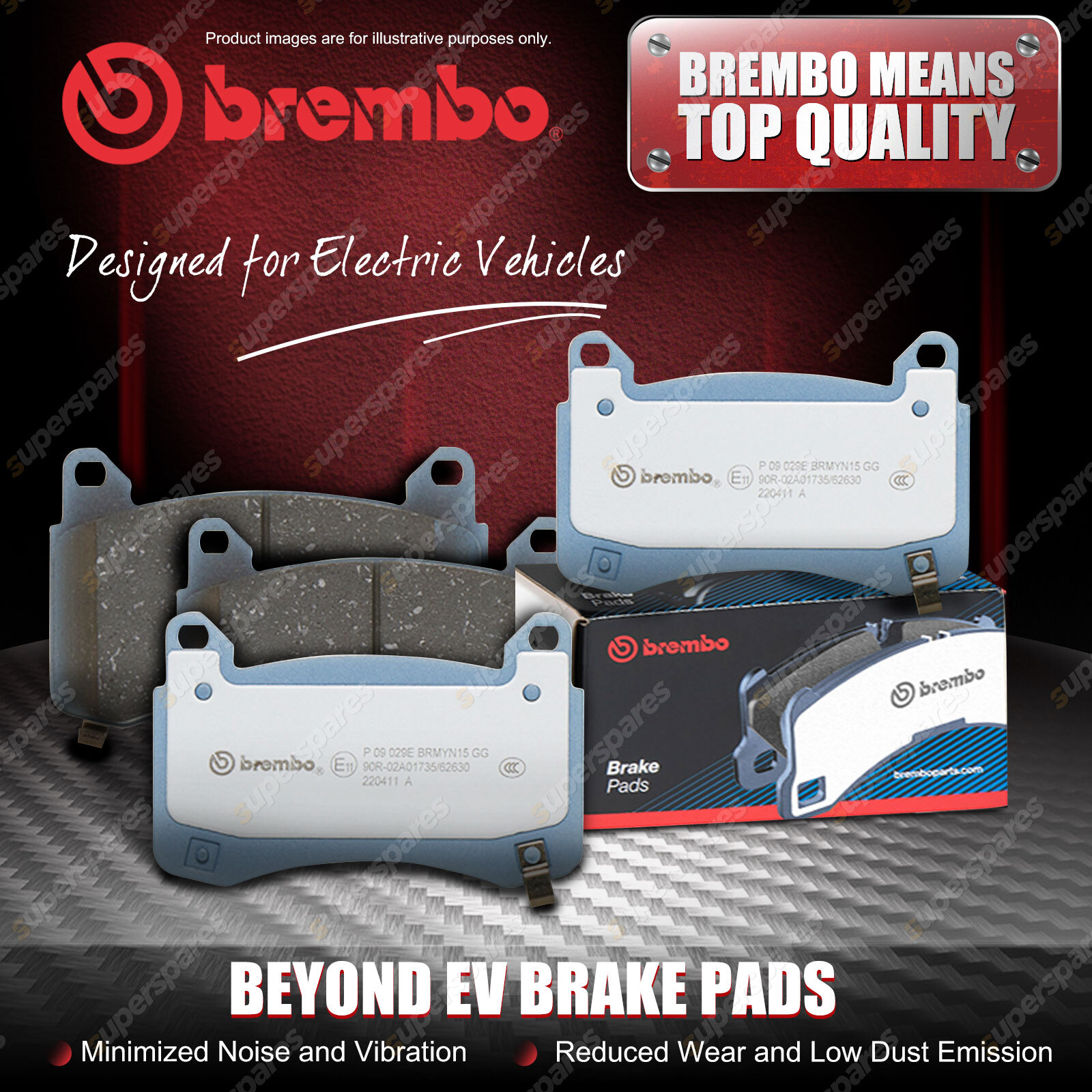 4x Rear Brembo Beyond EV Disc Brake Pads for Tesla Model 3 5YJ3 Model Y ...
