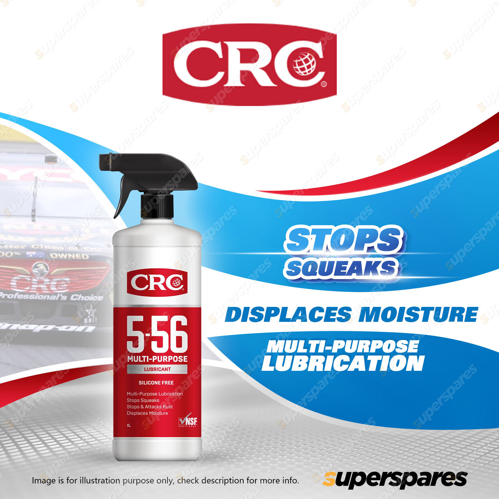 CRC 5-56 Multi Purpose Lubricant 1L - Protects Metals Silicone Free