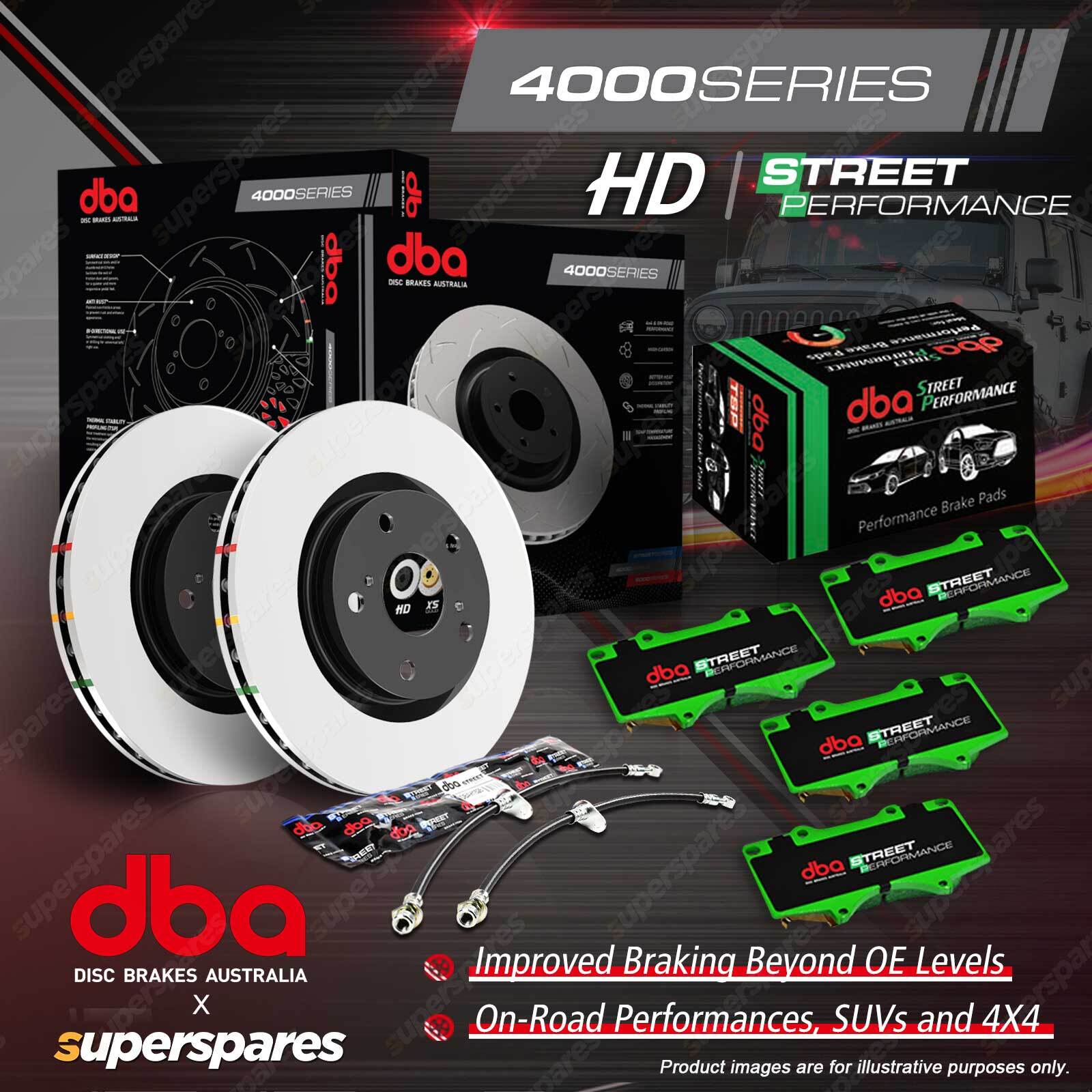 DBA 4000 HD Rear Disc Brake Rotors Pads Hoses for Ford Mustang GT FM 5 ...