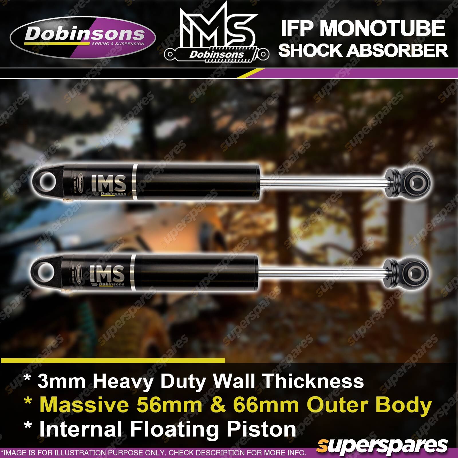 Rear Dobinsons IFP Monotube Shock Absorbers for Lexus GX 460 4.6L 470 4 ...
