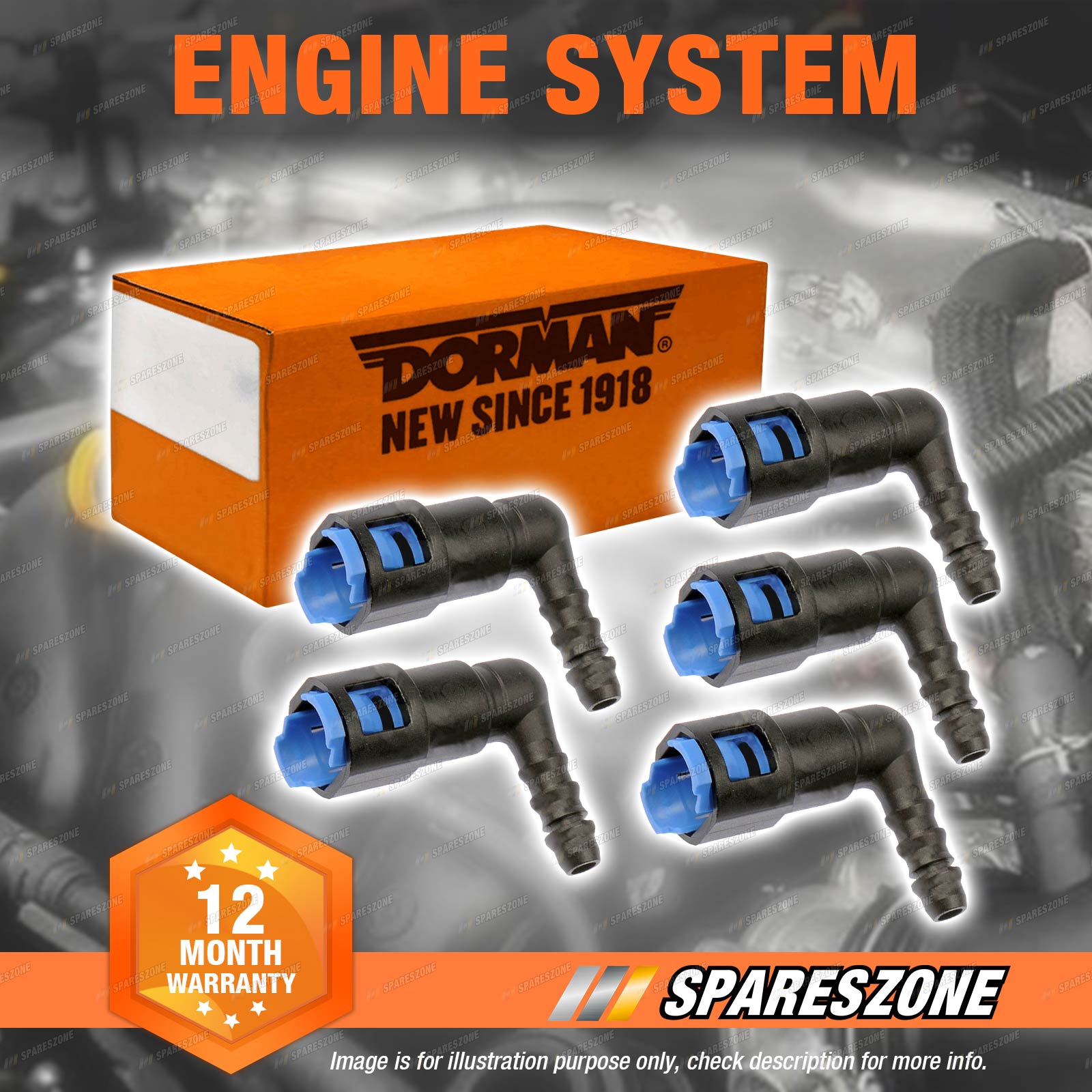 Dorman 5-Fuel Line Quick Connector 90 Degree Angle 3/8In - 5/16 Nylon ...