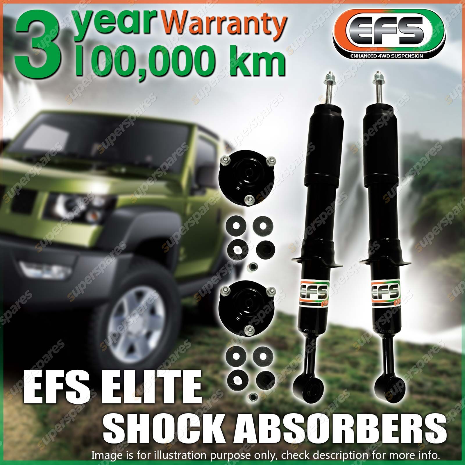2 x Front EFS Elite Strut Shock Absorbers for Great Wall Tank 300 22 ...