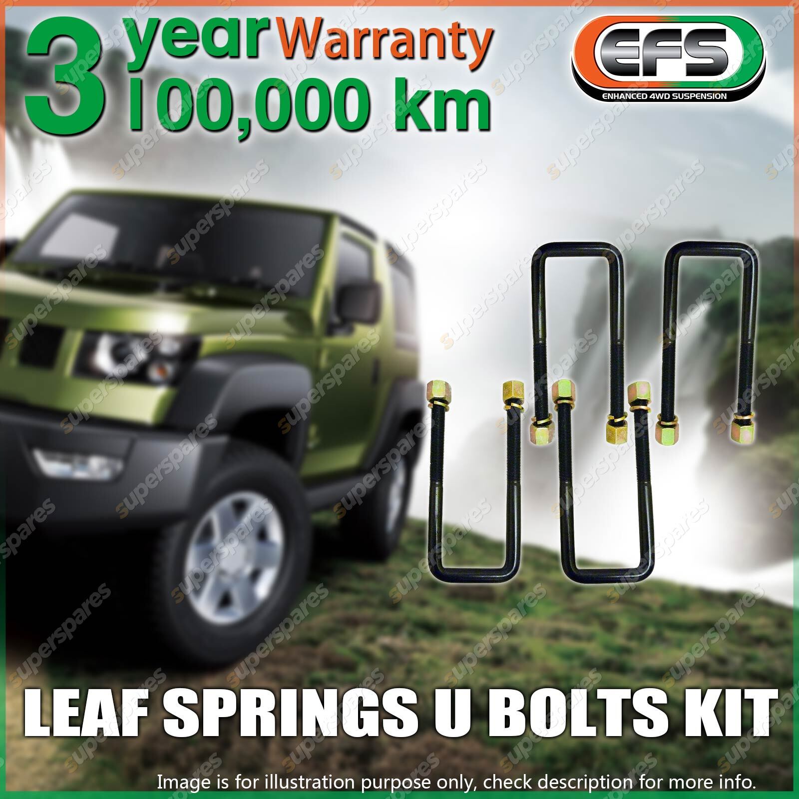 4 pcs Front EFS Leaf Spring U Bolts Kit for Ford Ranger PX3 2WD 4WD 07/ ...