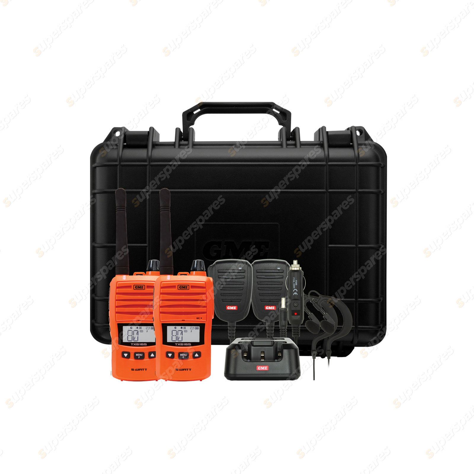 GME 5/1 Watt UHF CB Handheld Radio Including Accessories Twin Pack ...