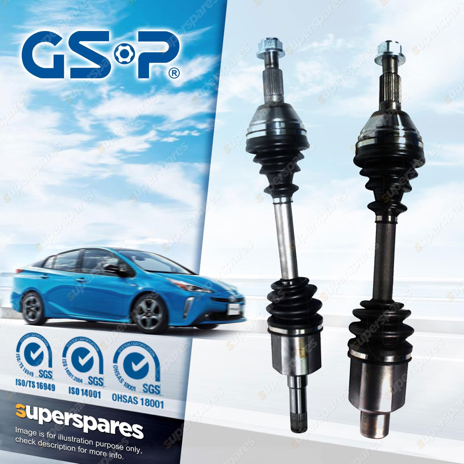 GSP LH + RH CV Joint Drive Shafts for Holden Captiva 5 7 CG 2.0L 2.4L 3.2L