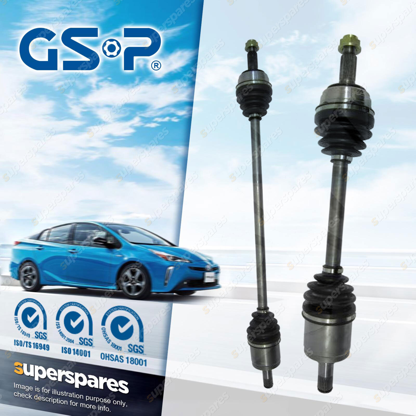 GSP LH+RH CV Joint Drive Shafts for Honda Accord CB7 CB9 2.2L I4 16v 89 ...