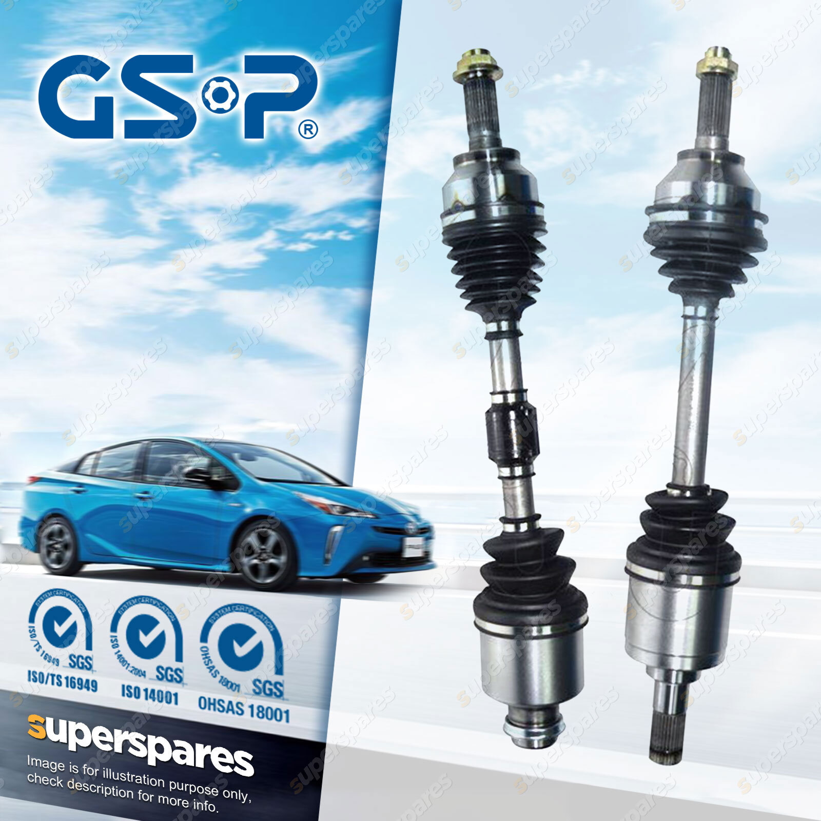 Pair GSP LH + RH CV Joint Drive Shafts for Mazda Mazda3 BL BK 2.2L 2.3L ...