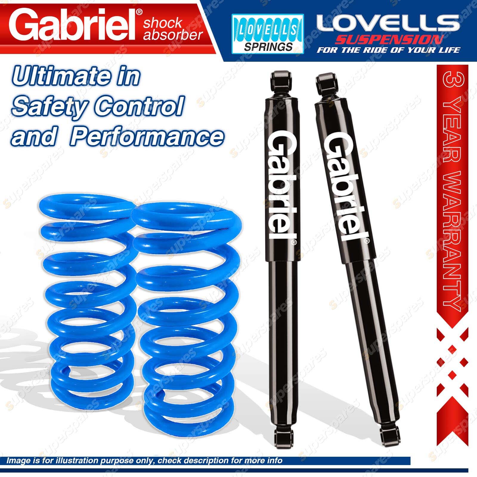 Rear Super Low Gabriel Ultra Shocks Coil Spring for Holden Gemini TE TF ...
