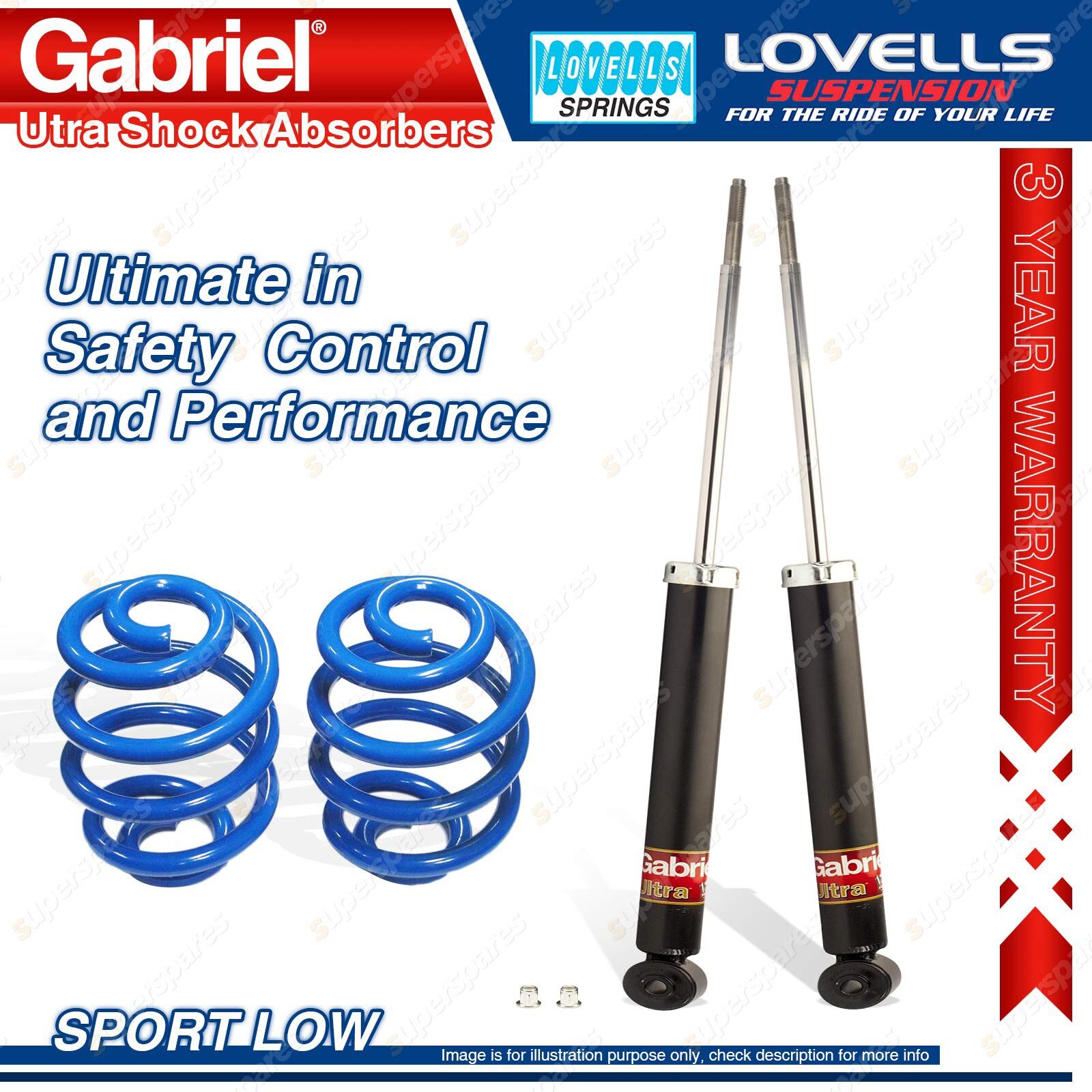 Rear Sport Low Gabriel Ultra Shocks + Springs for Mitsubishi Colt RG ...