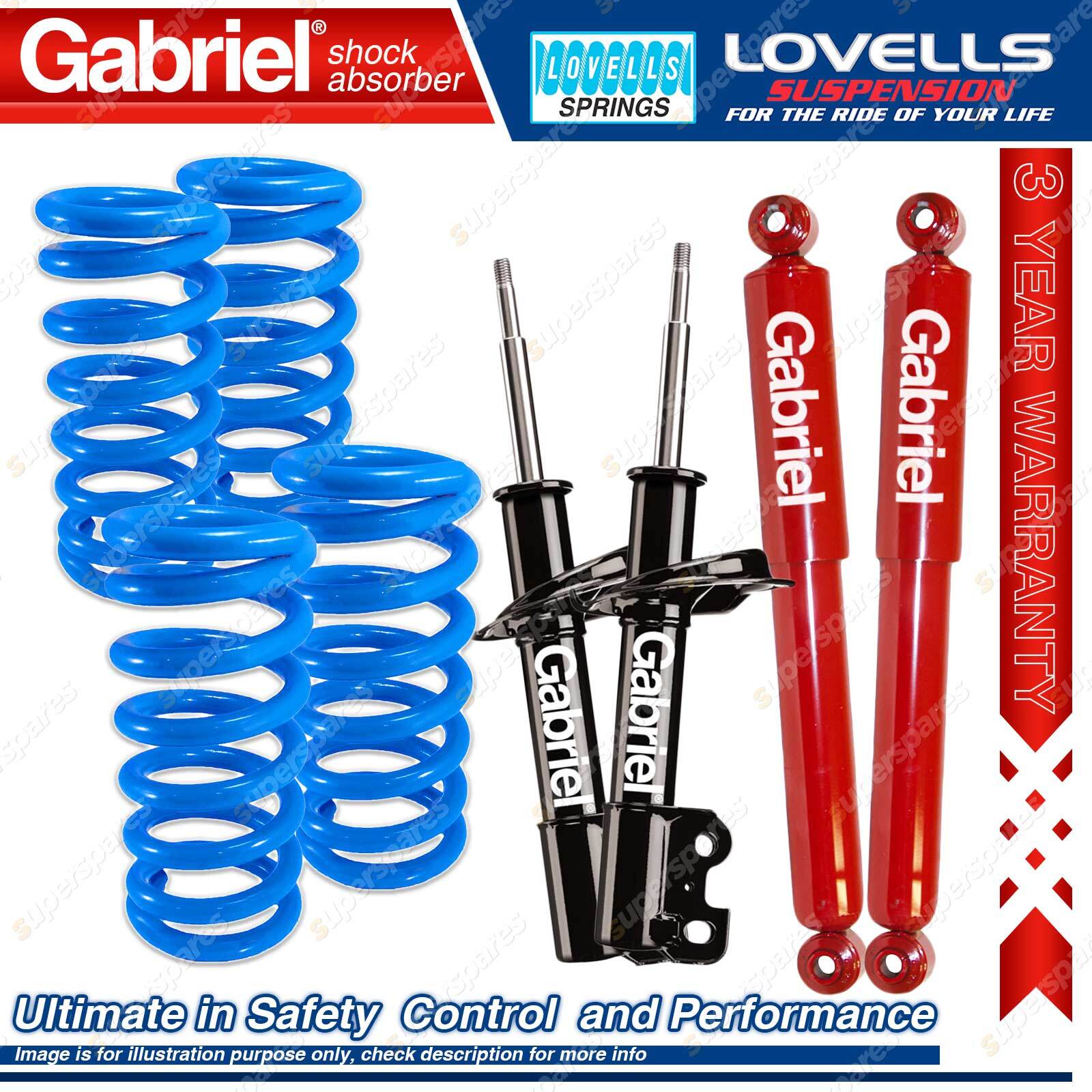 F + R Sport Low Gabriel Ultra Shocks + Coil Springs for Ford Falcon ED ...
