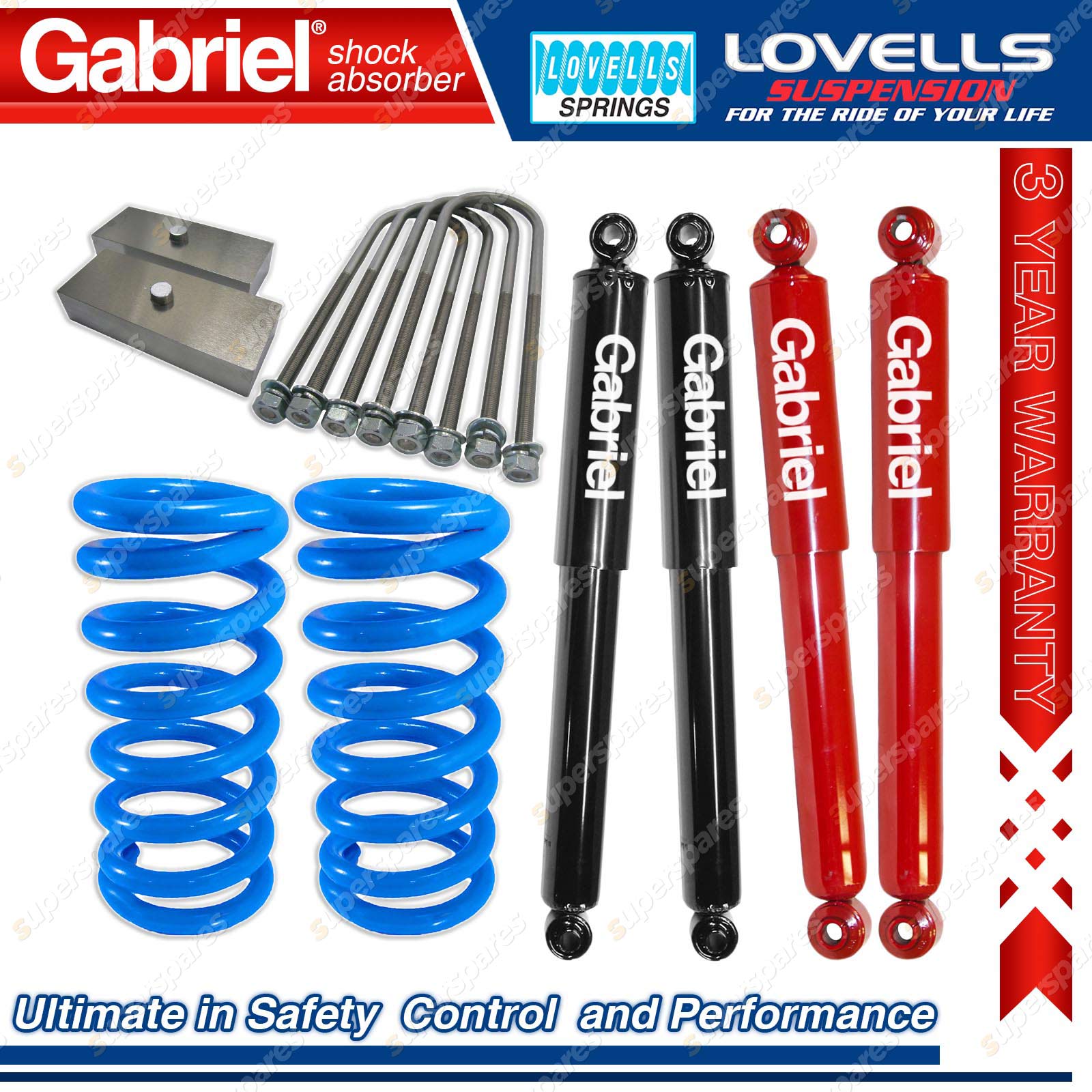 Gabriel 1.5" Super Low Shock Coil Spring + Block Kit for Falcon XK XL ...