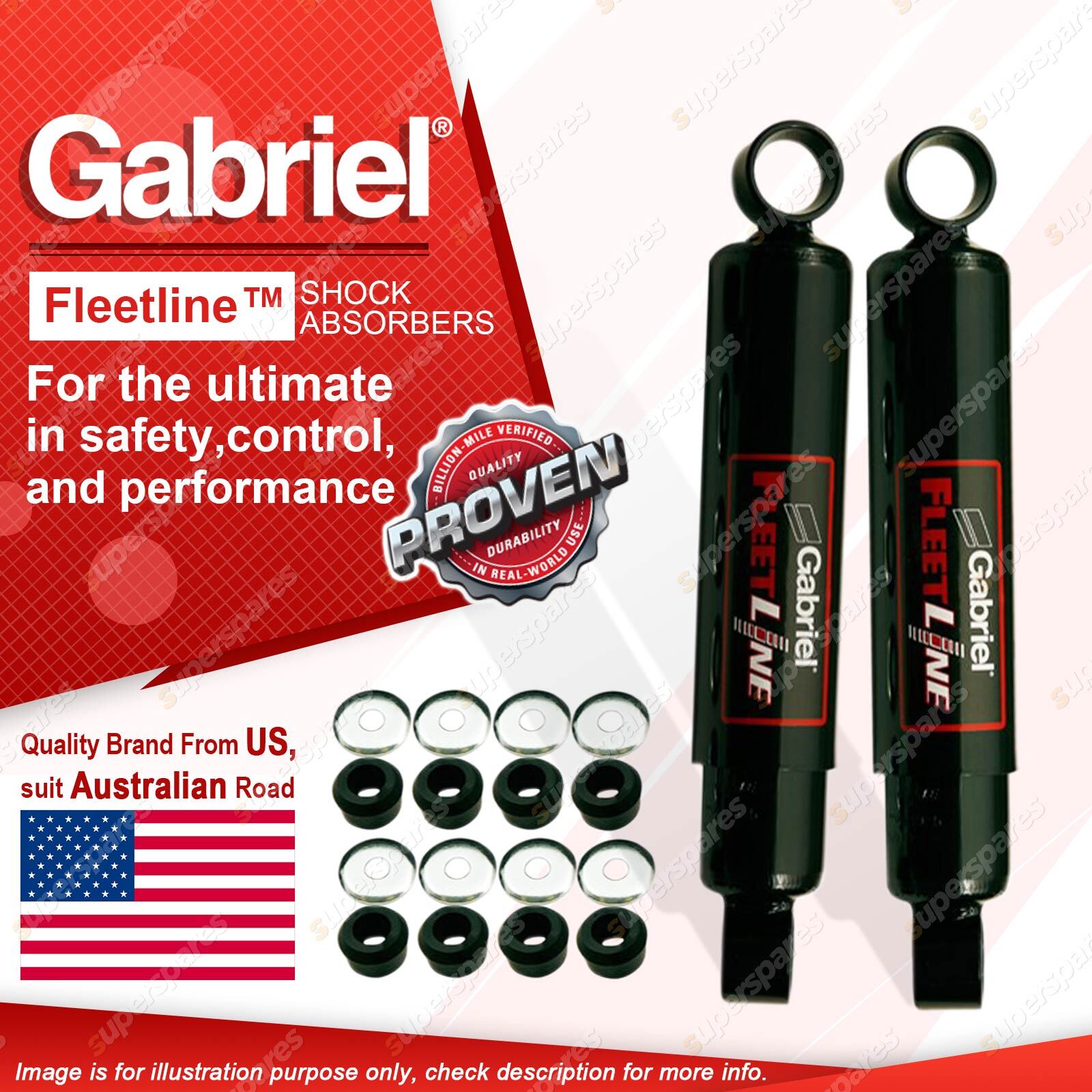 Rear Gabriel Fleetline HD Truck Shocks for Isuzu NPR NPS NQR Series ...
