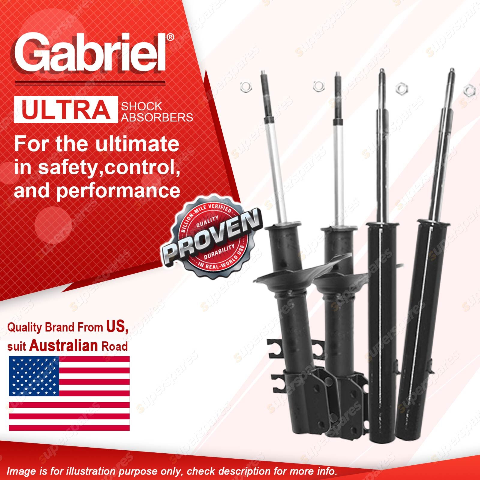 Gabriel Front Rear Ultra Strut Shocks for Suzuki Swift SF413 AA34 AA AB ...