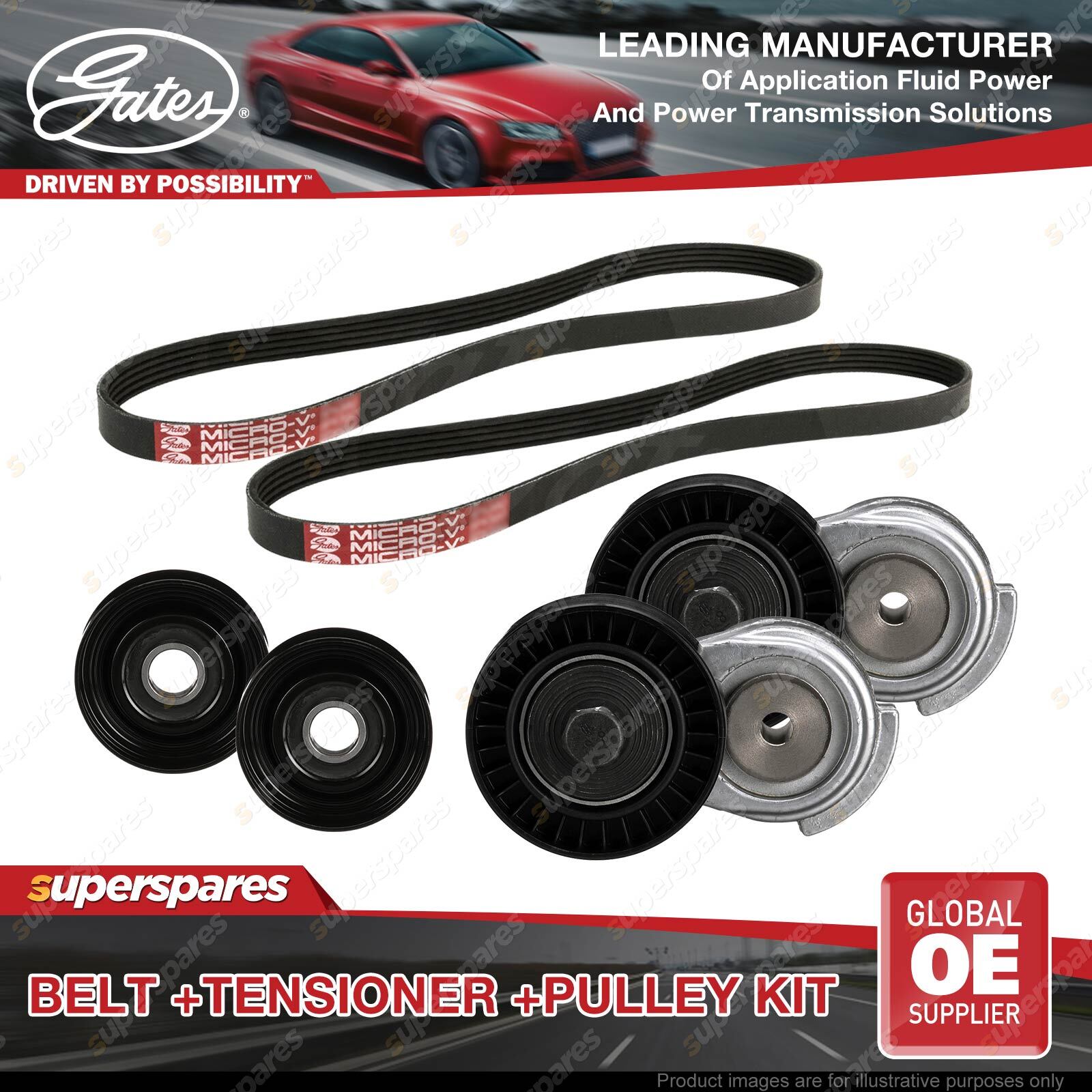 Gates Belt Tensioner Pulley Kit for Benz C200 W203 C203 E200 W210 ...