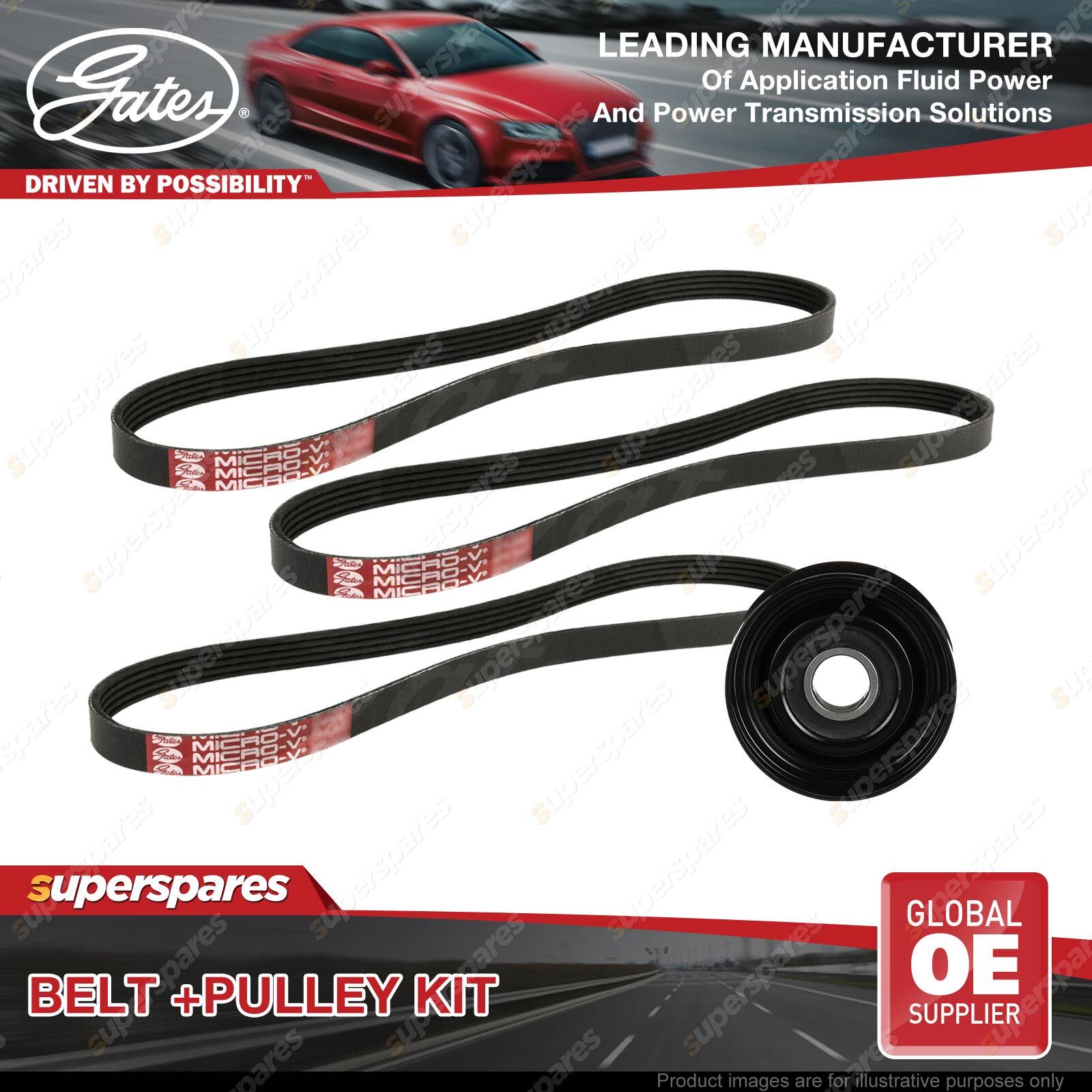 Gates Belt & Pulley Kit for Toyota Corona Premio AT211 1.8L 85kW 7AFE ...